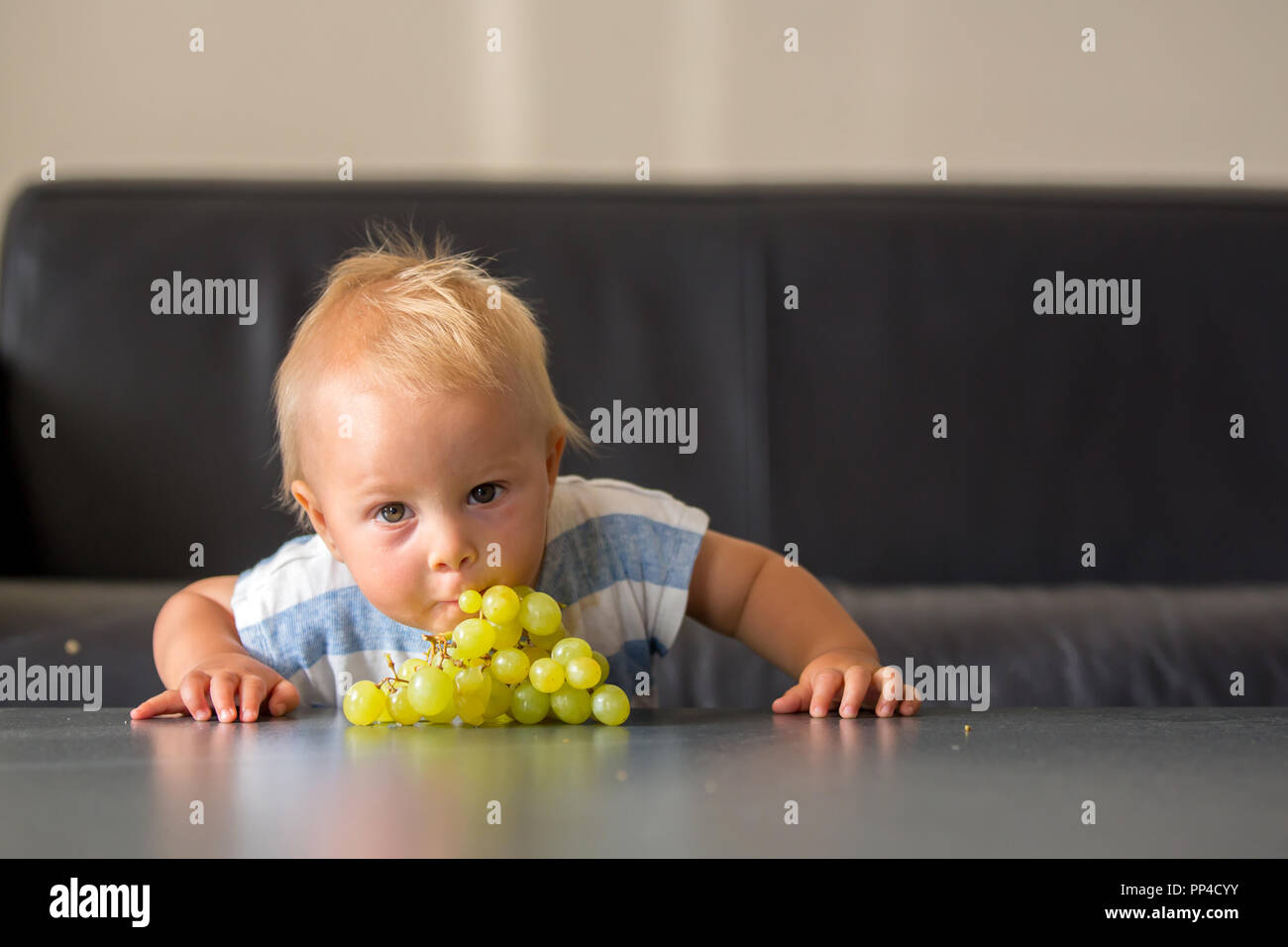 Boy Eating Grapes Child Stock Photos & Boy Eating Grapes Child Stock ...