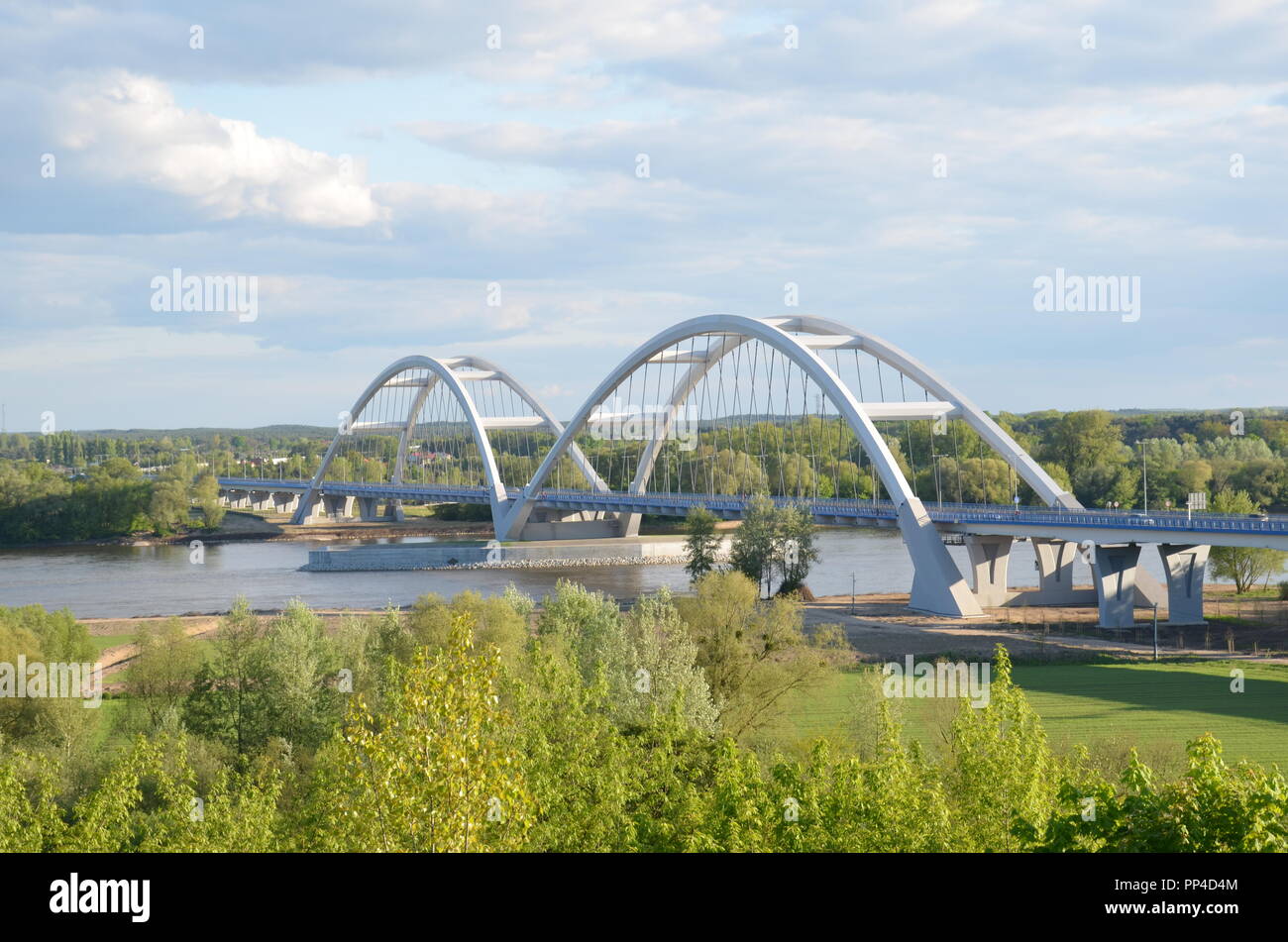 Two-span road bridge in Poland Stock Photo - Alamy
