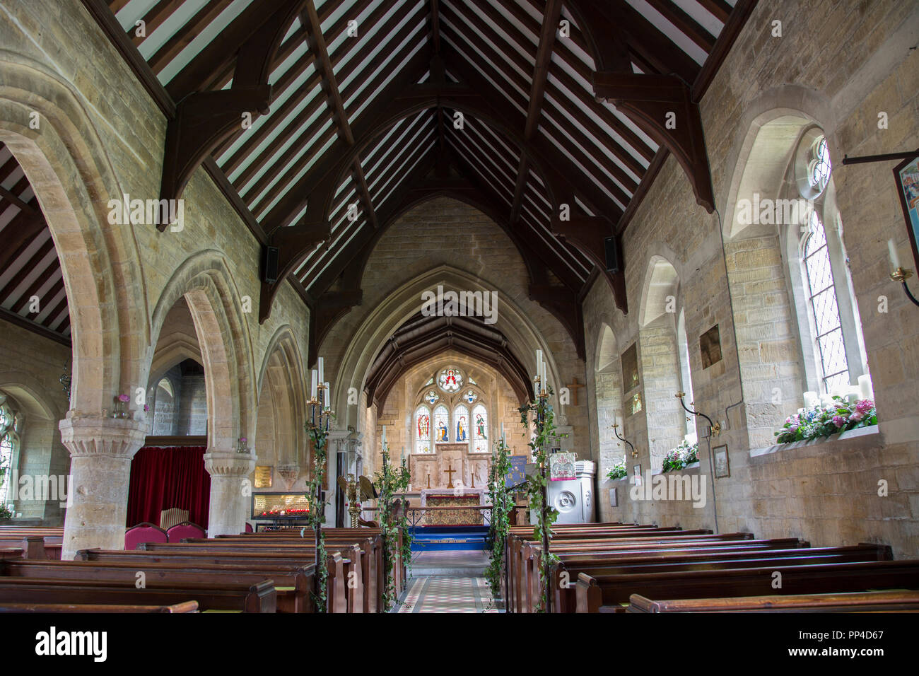 St Marys Church; Lower Slaughter; Cotswolds; England; UK Stock Photo ...