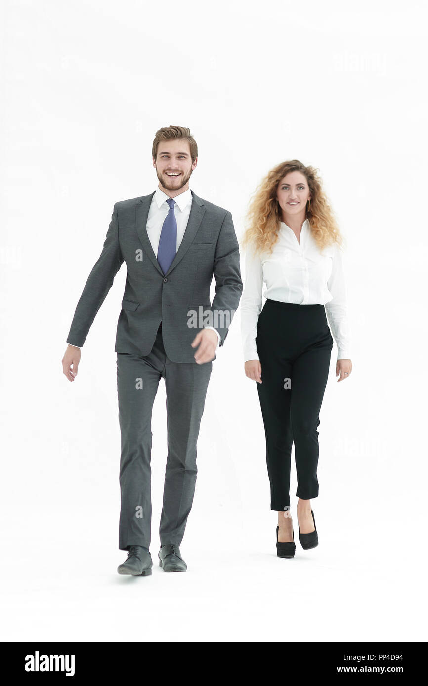 two successful employee confidently go forward Stock Photo - Alamy