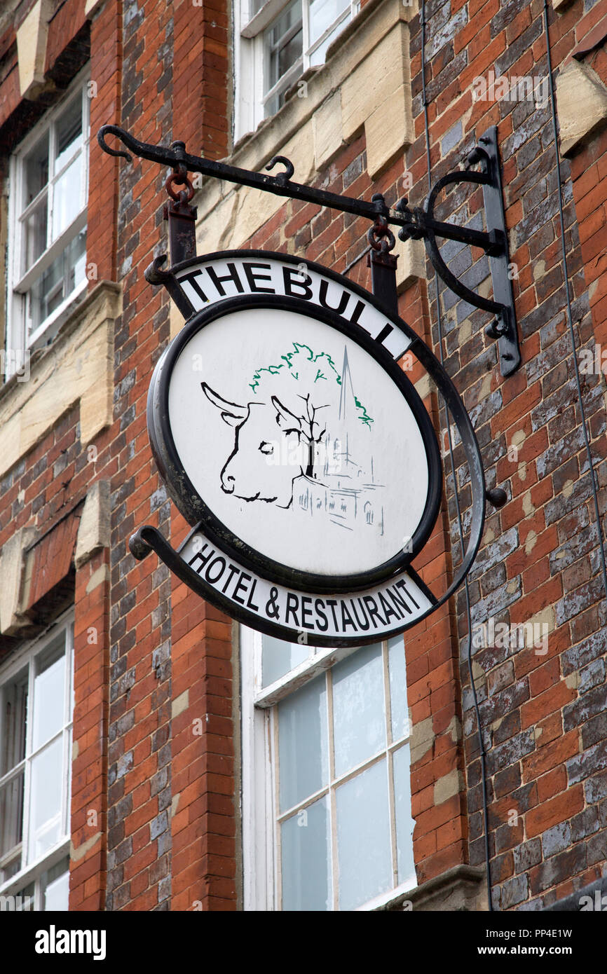 Bull Pub Sign; Burford; England; UK Stock Photo - Alamy