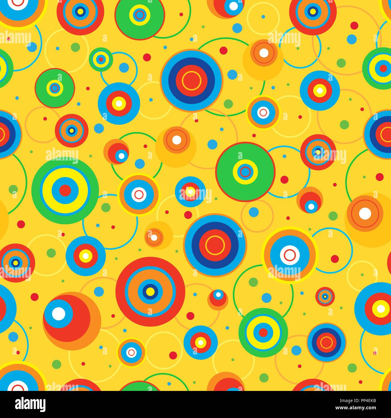 Vector illustration of a seamless texture with lots of colorful circles ...