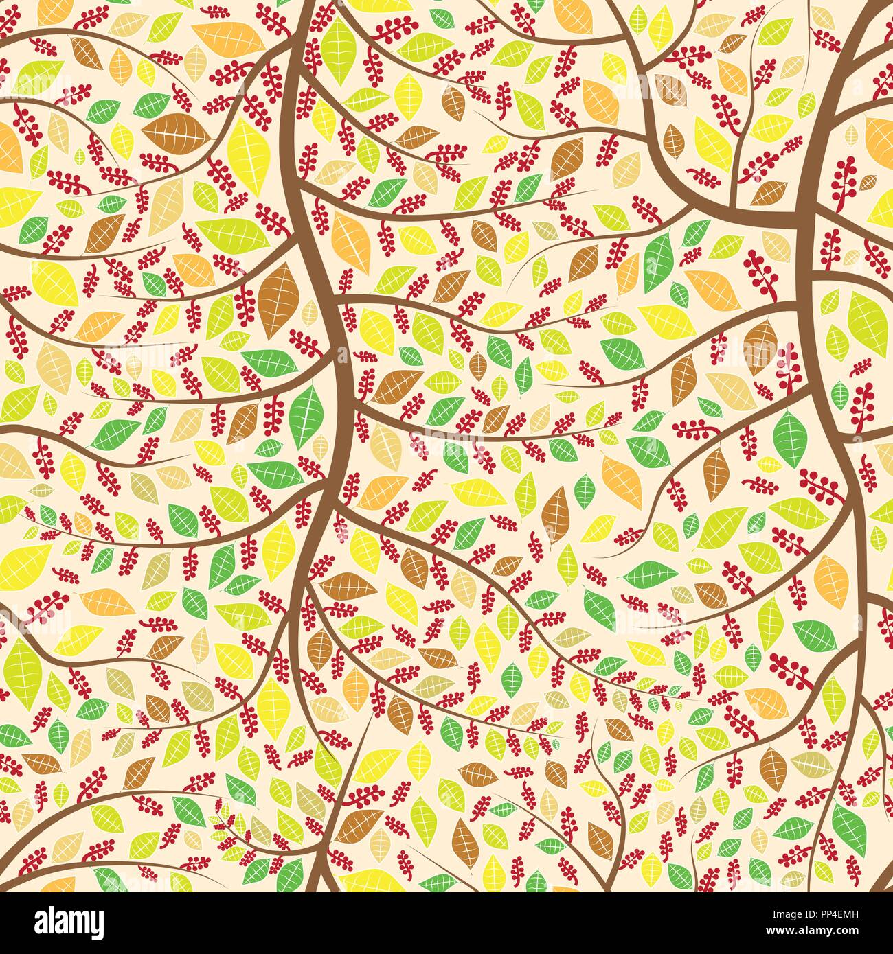 Vector illustration of a seamless texture with autumn leaves Stock ...