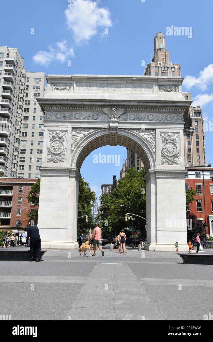 The iconic Washington Square Arch in Washington Square Park, West ...