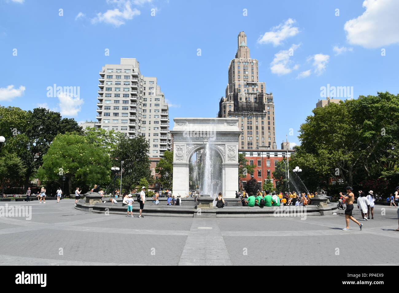 The iconic Washington Square Arch in Washington Square Park, West ...