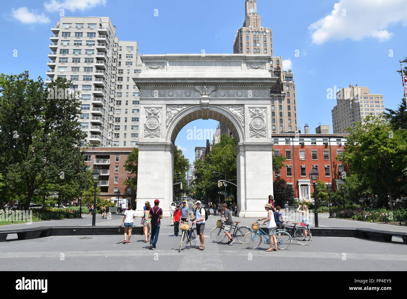The iconic Washington Square Arch in Washington Square Park, West ...