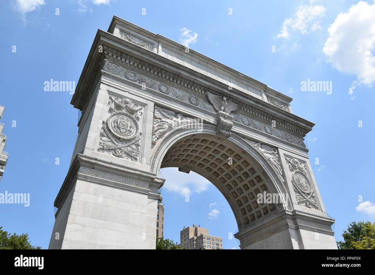 The iconic Washington Square Arch in Washington Square Park, West ...