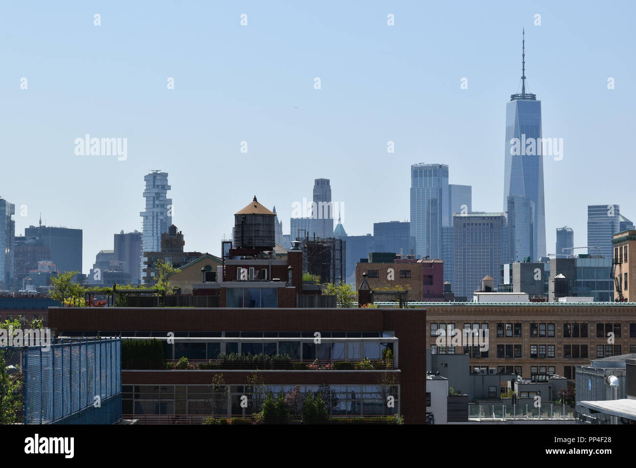 View of the Manhattan skyline as seen from the iconic High Lien aerial ...
