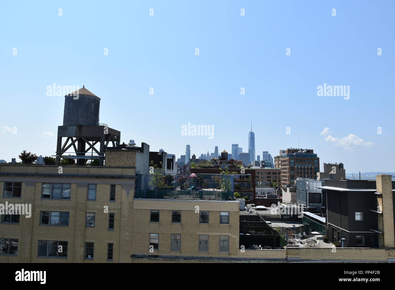 View of the Manhattan skyline as seen from the iconic High Lien aerial ...