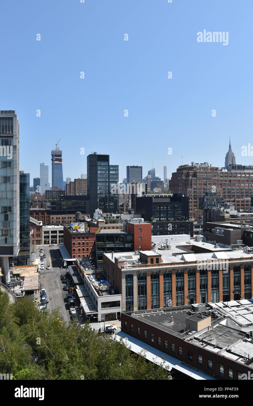 View of the Manhattan skyline as seen from the iconic High Lien aerial ...