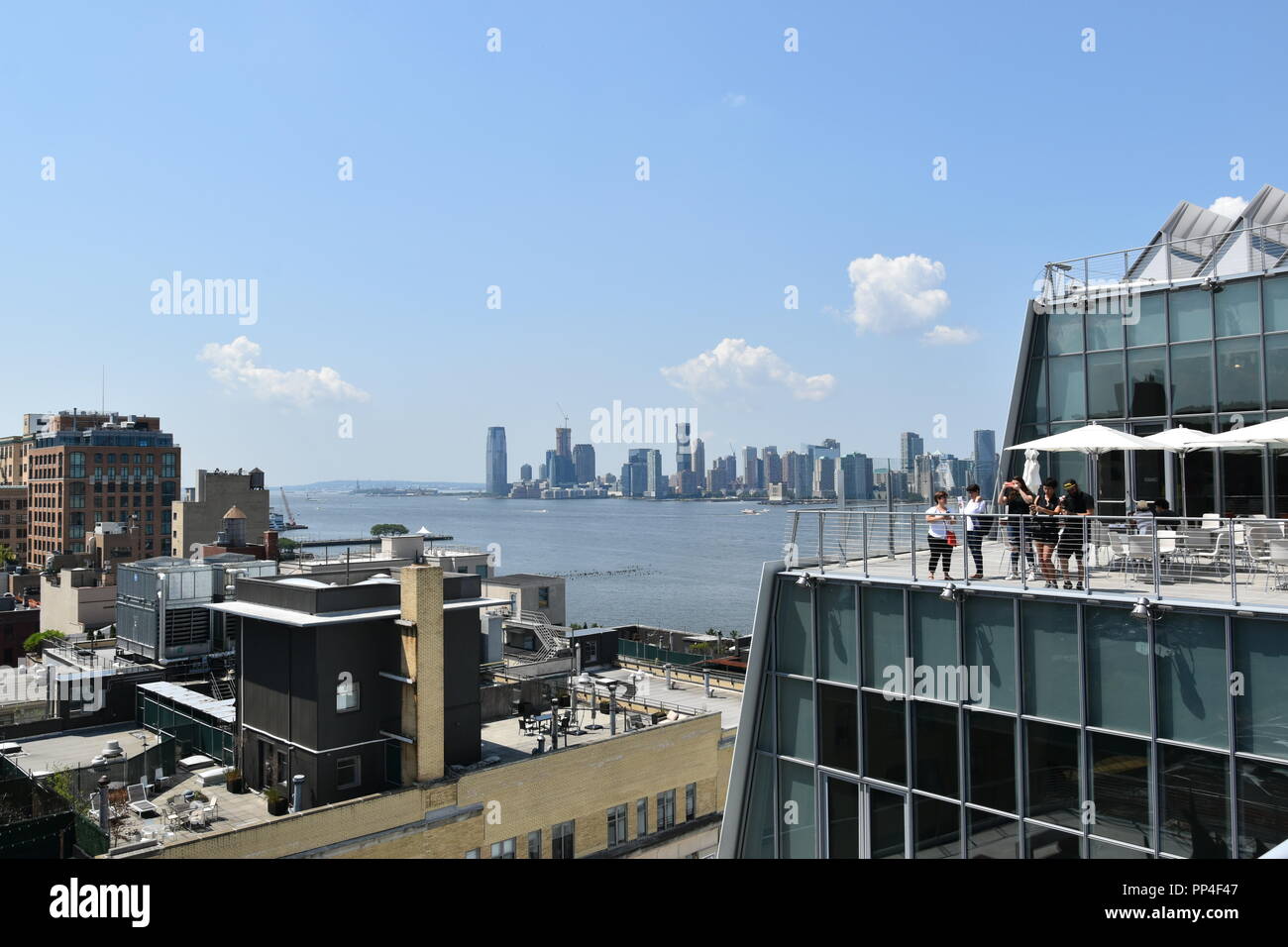 View of the Manhattan skyline as seen from the iconic High Lien aerial ...