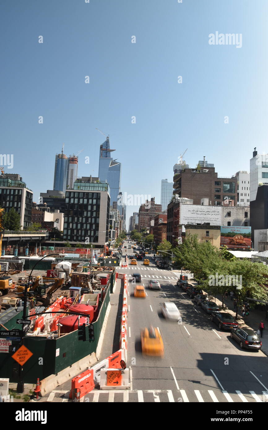 View of the Manhattan skyline as seen from the iconic High Lien aerial ...