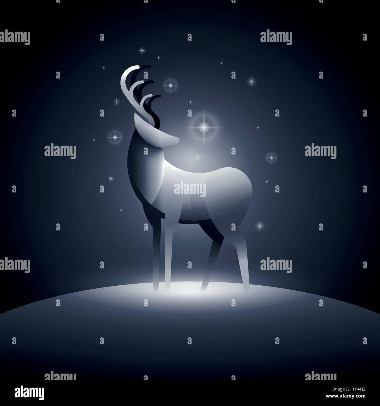 Abstract deer vector illustration. Elements are layered separately in ...