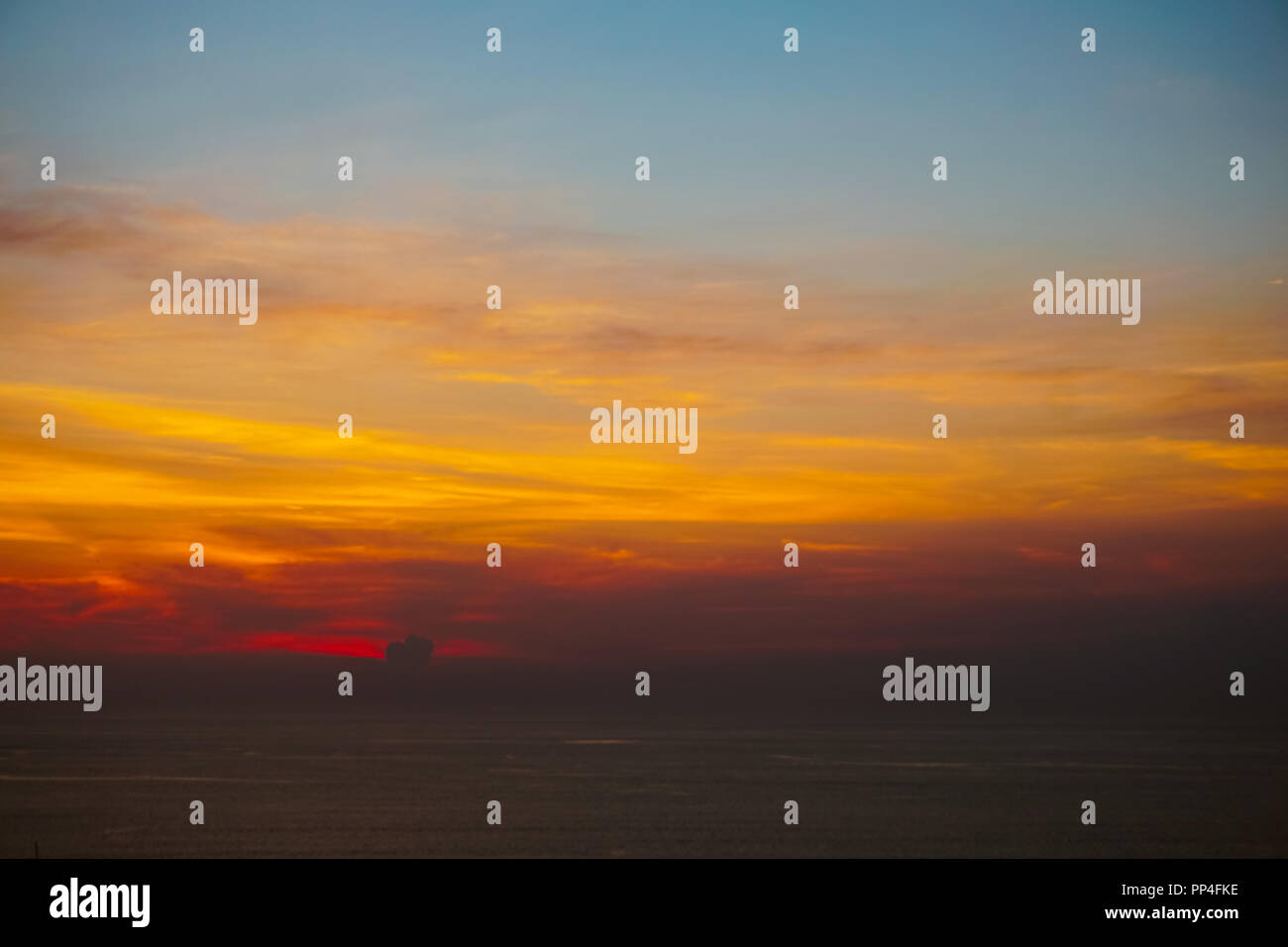 Amazing orange sunset skyscape and sea Stock Photo - Alamy