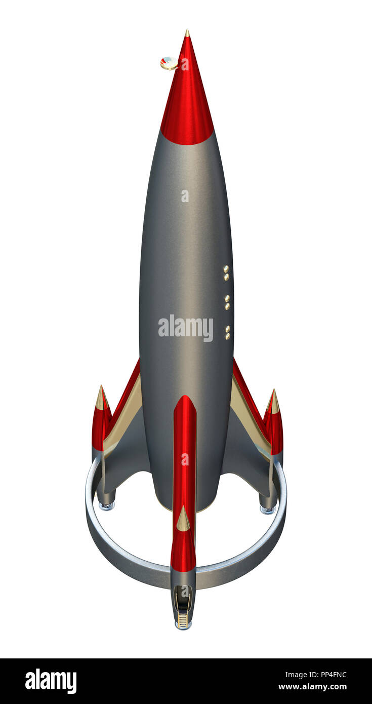 3D rendering of a space rocket isolated on white background Stock Photo ...