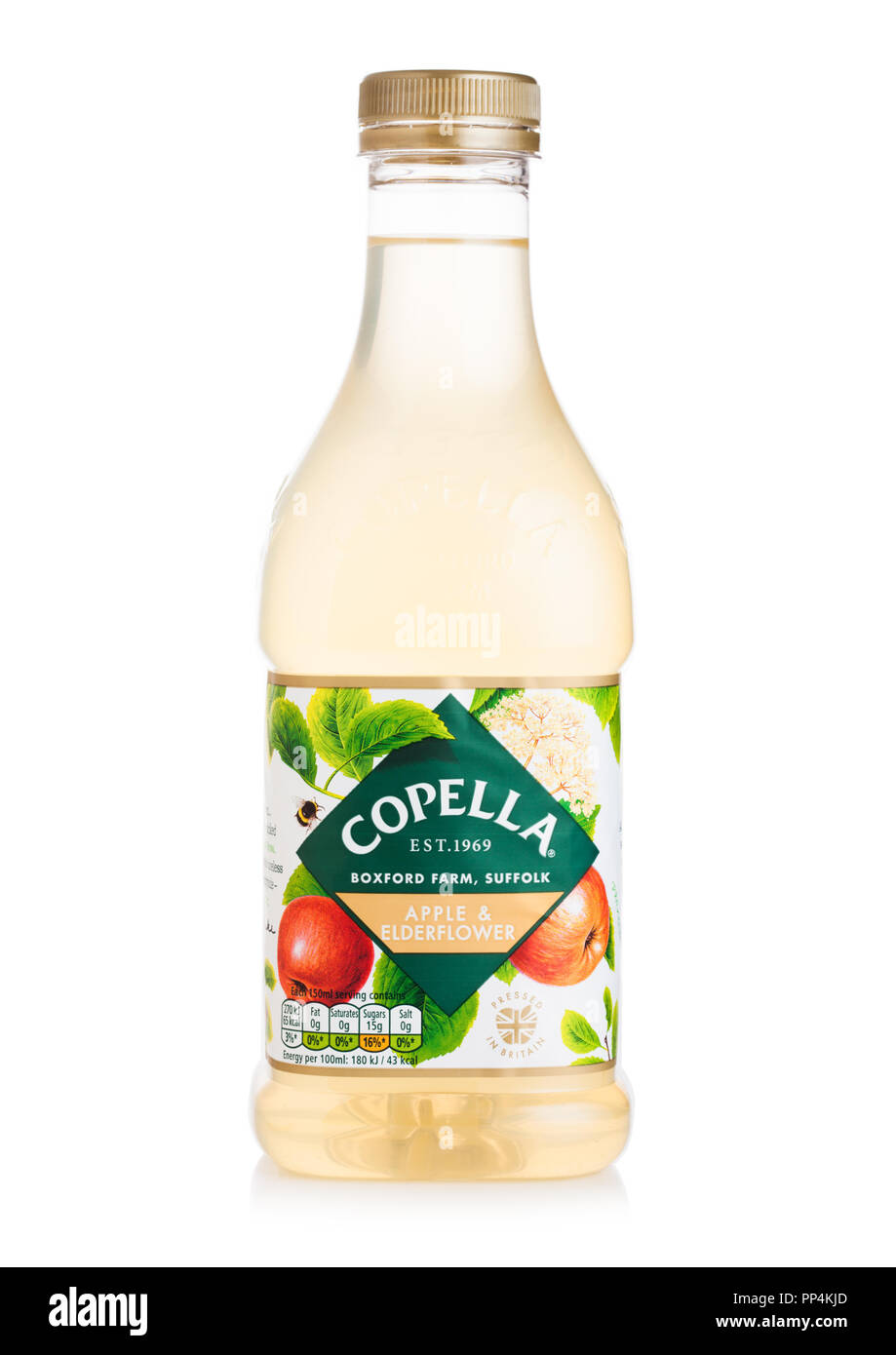 LONDON, UK - SEPTEMBER 13, 2018: Plastic bottle of fresh Copella Apple ...