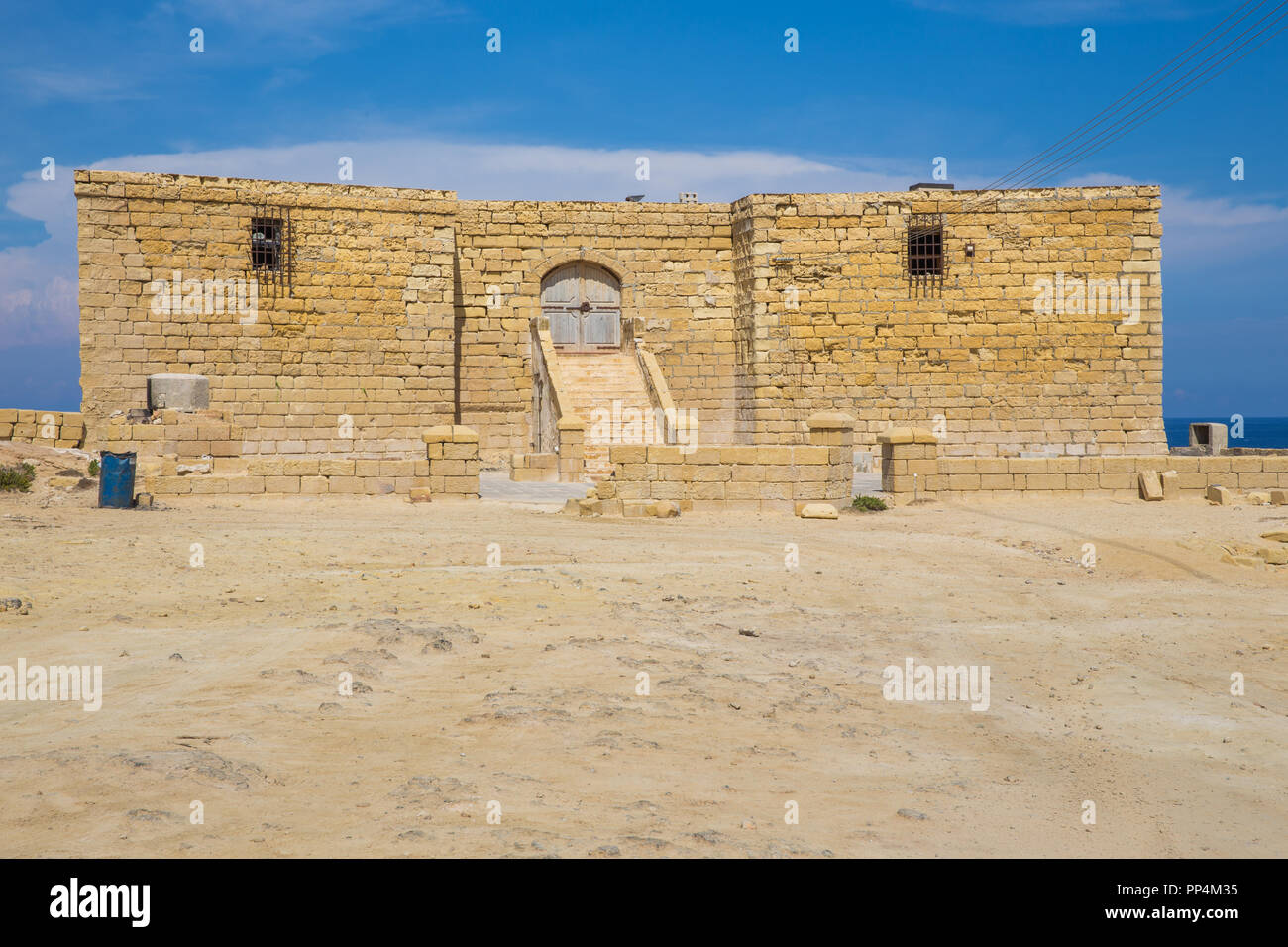 City Gozo, Malta, Europe. Old rock building and street. Rock and nature ...