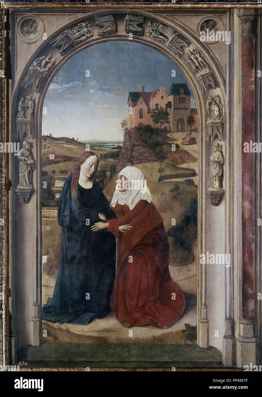 TRIPTICO DE LA VIDA DE LA VIRGEN - LA VISITACION - 1445 - O/T - 80x56 - NP 1461 - GOTICO ...