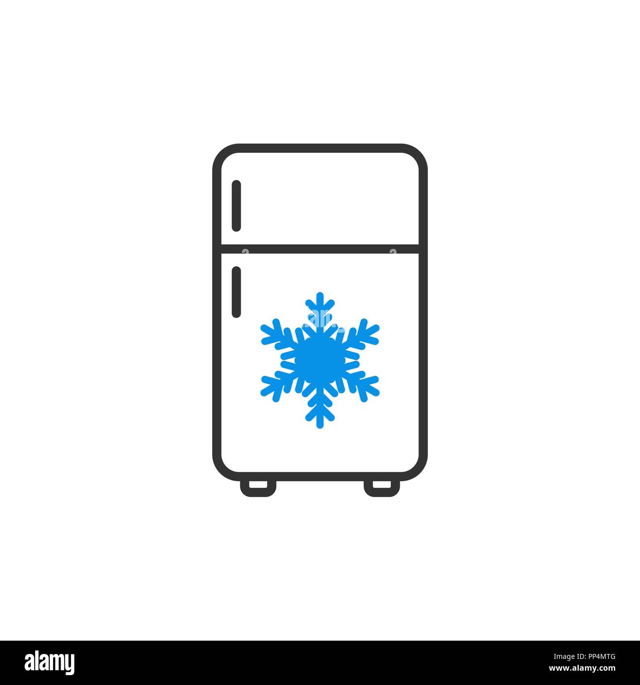 Fridge refrigerator icon in flat style. Freezer container vector ...
