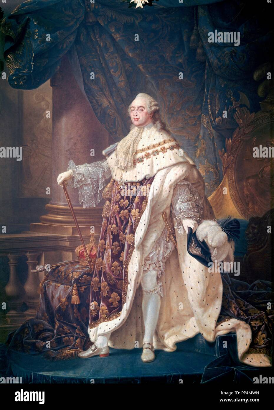 'Louis XVI of France', 1778-1779, French School, Oil on canvas, 275 cm ...