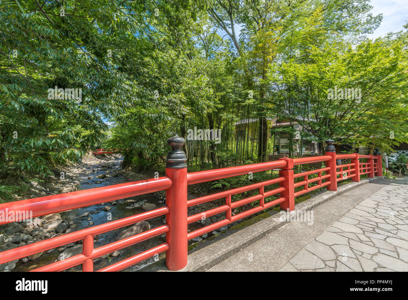 Izu, Shizuoka, Japan - August 10, 2018 : Kaedebashi Bridge over the ...