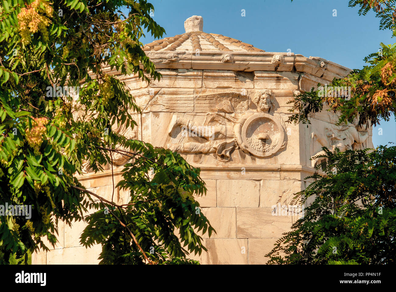 Greece, Athens, The Tower of the Winds or the Horologion of Andronikos ...