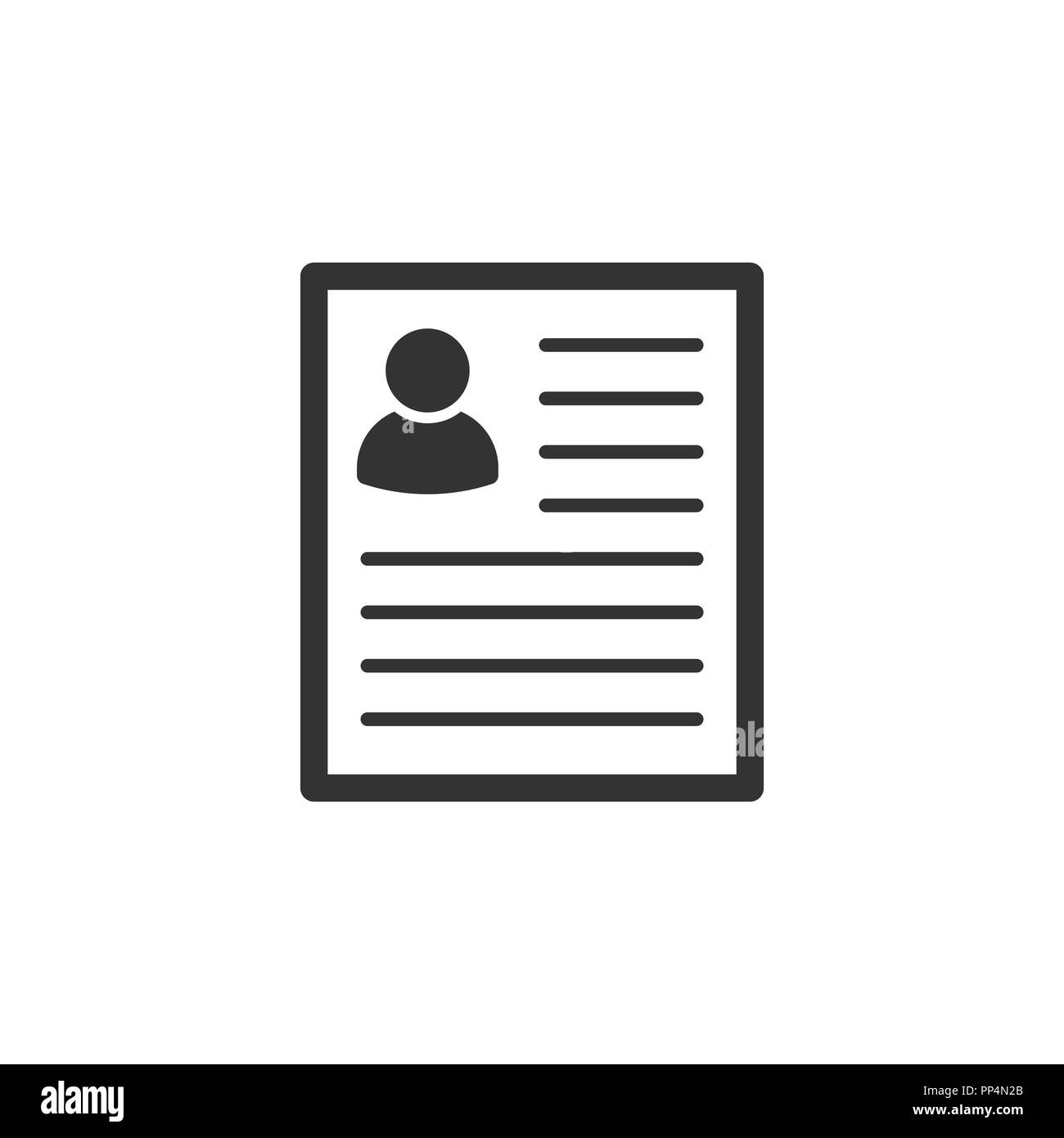 Resume icon in flat style. Contract document vector illustration on ...