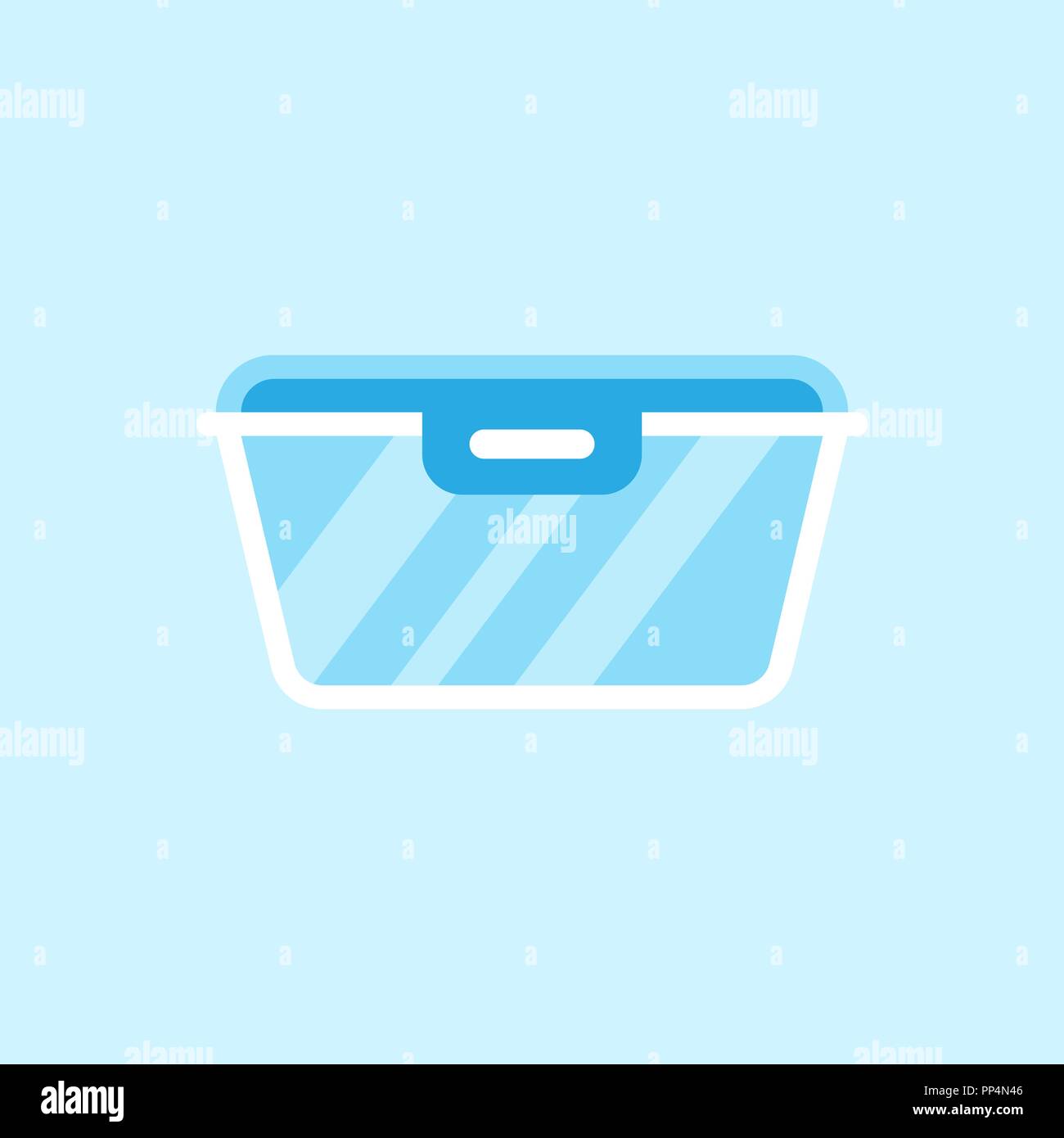 Food container icon in flat style. Kitchen bowl vector illustration on ...
