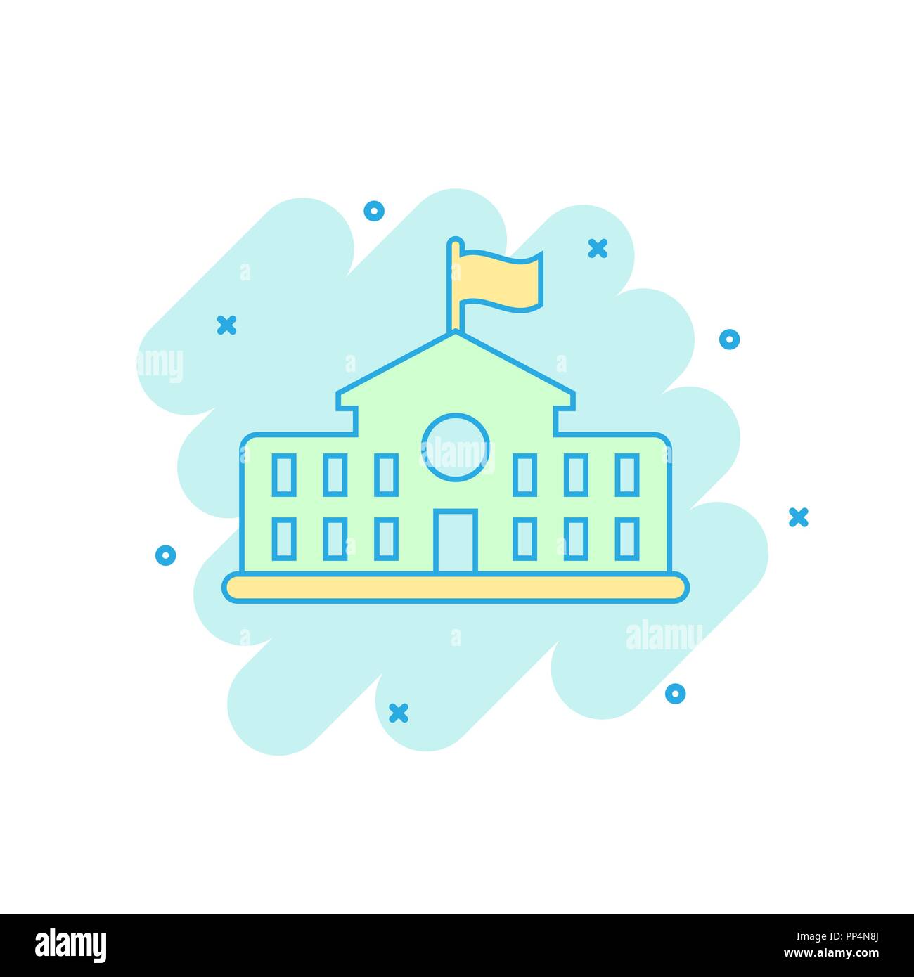Cartoon school building illustration hi-res stock photography and ...
