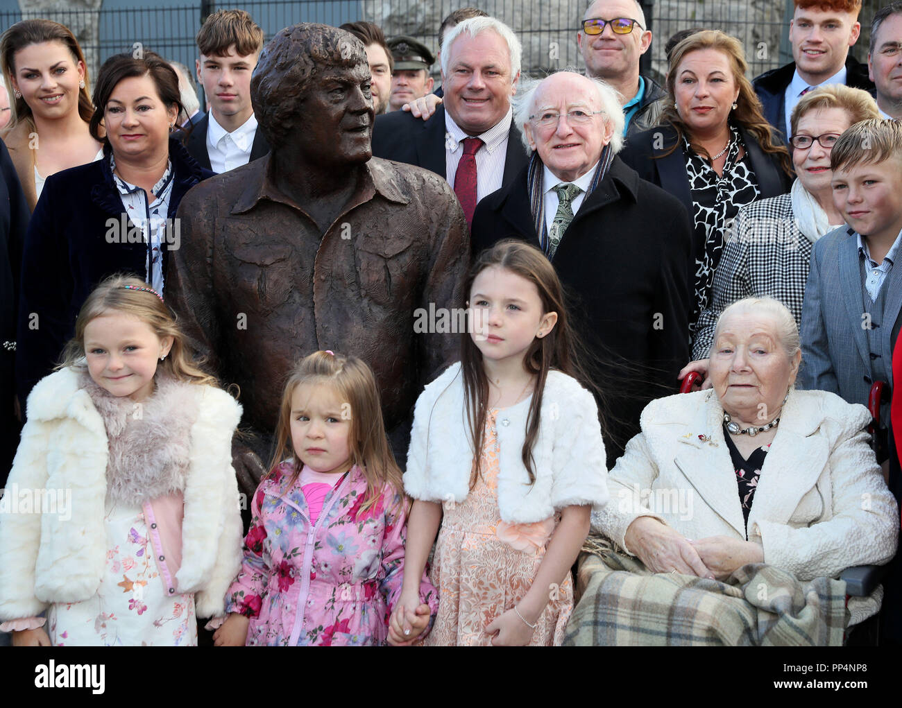 President Michael D Higgins with family members of 'Big' Tom McBride ...