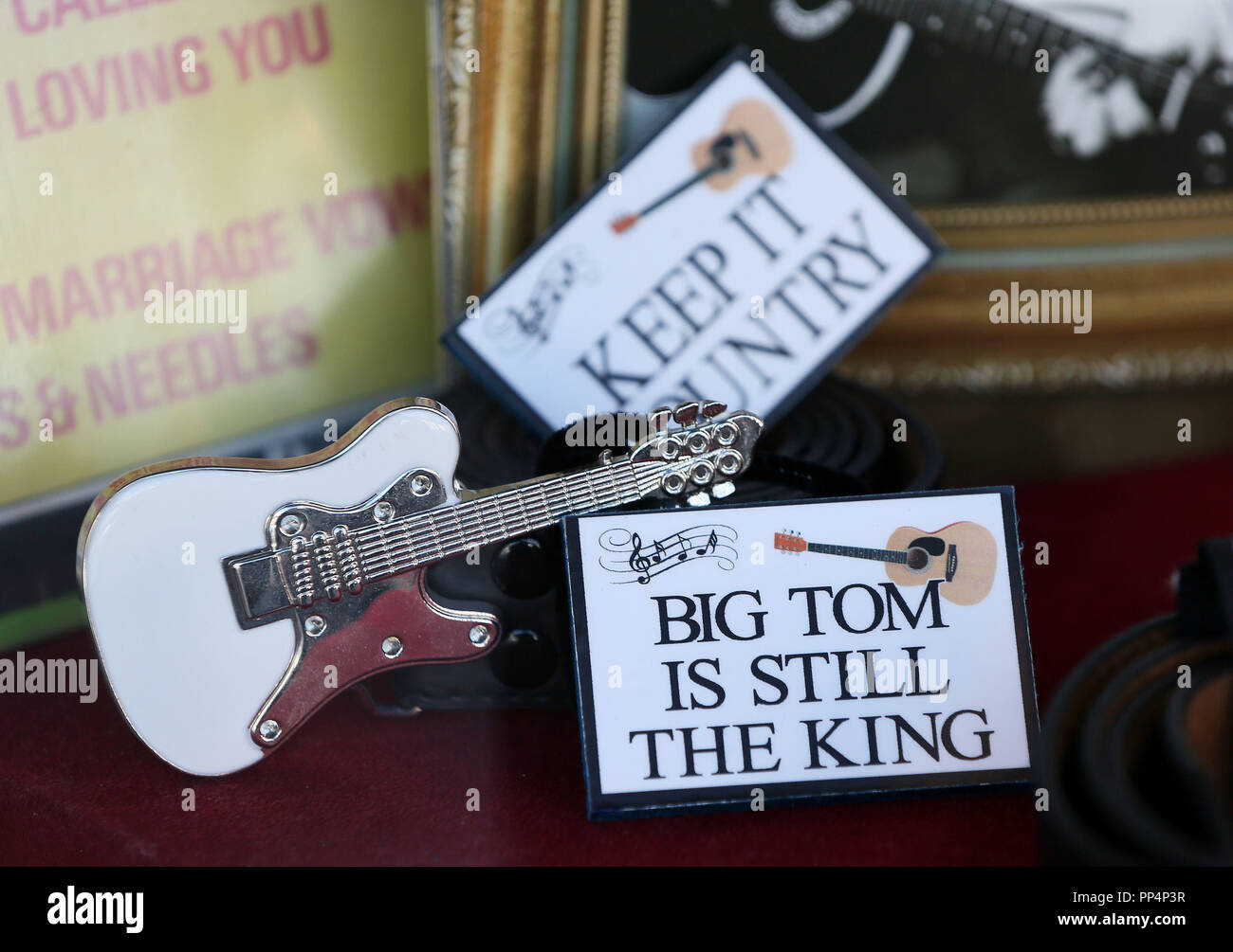 A window display in Castleblaney as the unveiling of a statue of late ...