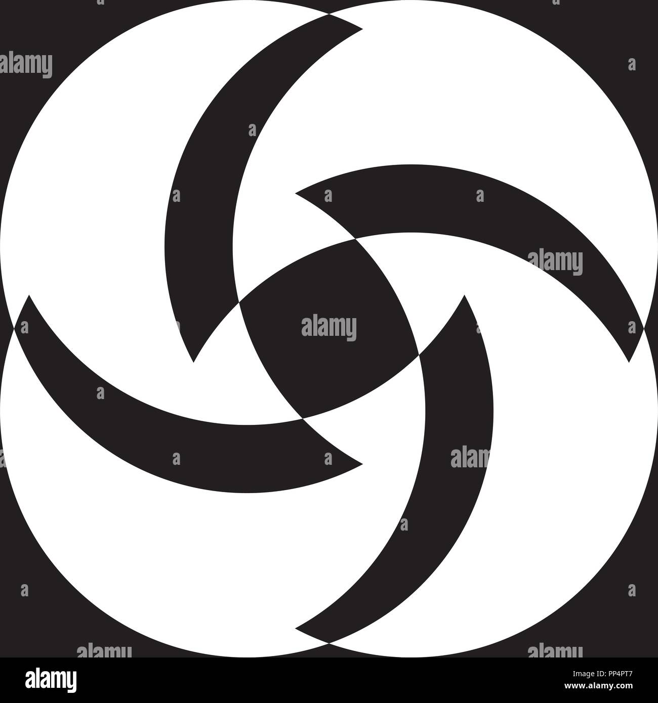 Abstract Arabesque Fan Spinder Negative Space Design black on ...