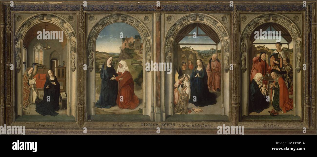 TRIPTICO DE LA VIDA DE LA VIRGEN - ANUNCIACION-VISITACION-ADORACION DE LOS REYES Y DE LOS ...