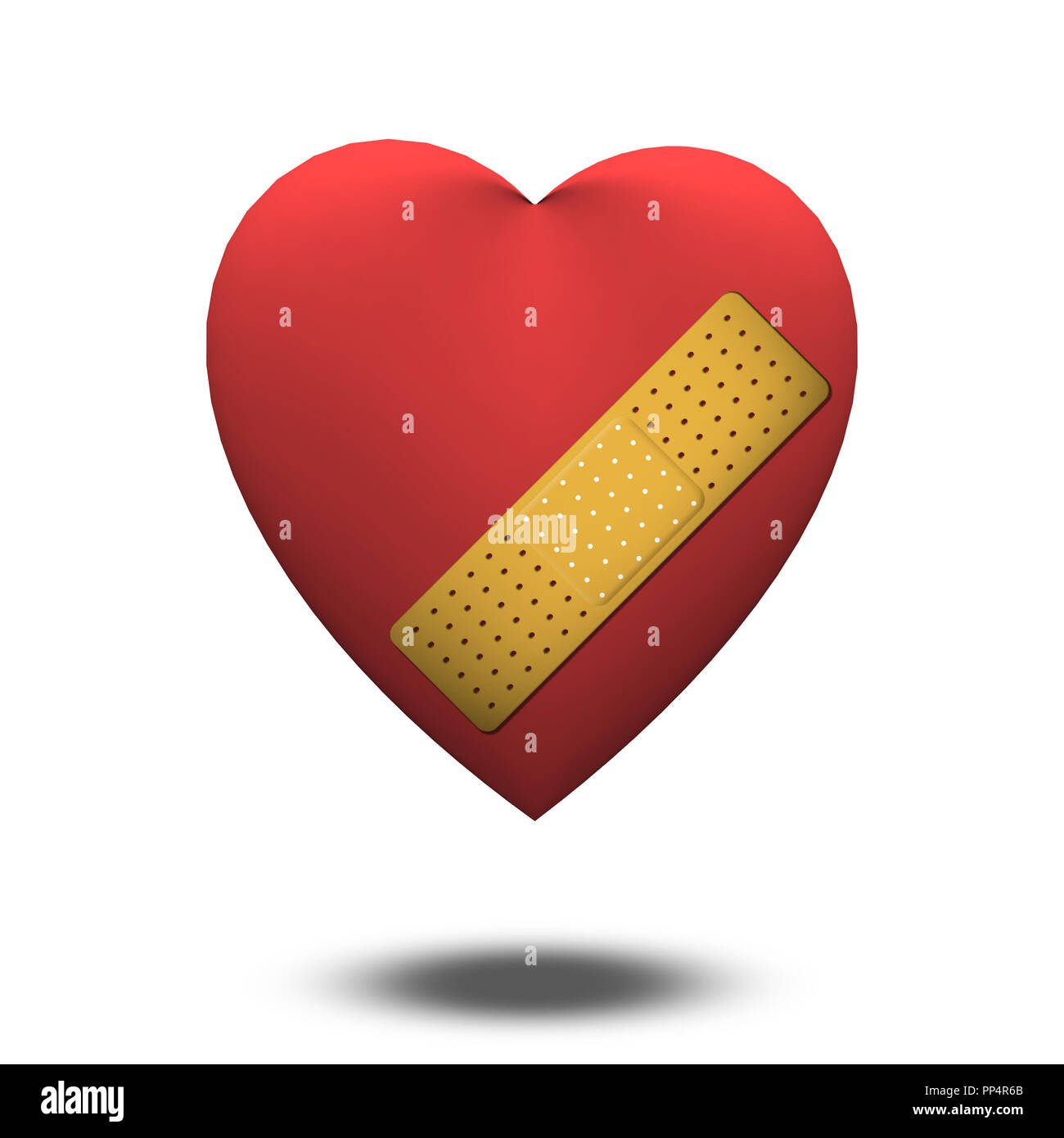 Wounded Heart with Bandage Stock Photo - Alamy