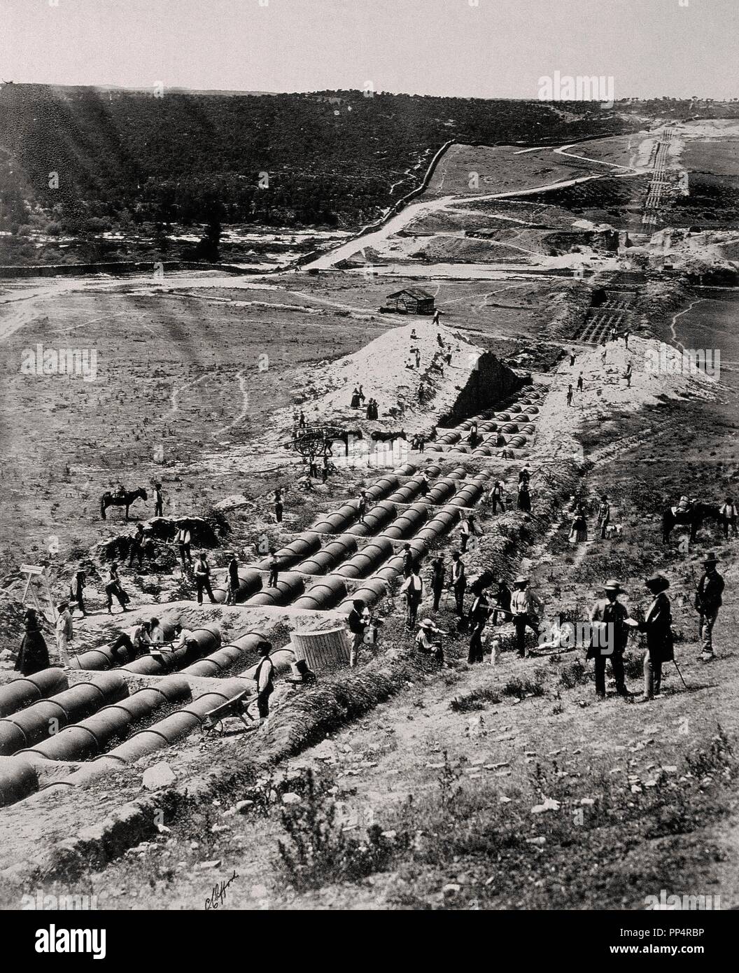 CONSTRUCTION OF THE ISABEL II CHANNEL - 1855 - SIFON DE BODONAL. Author ...