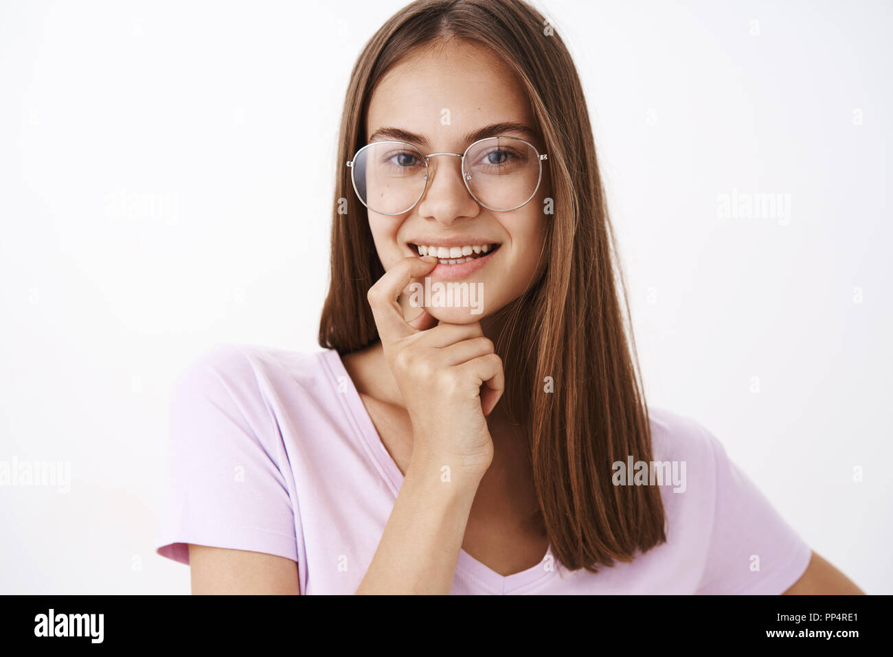 Girl being intrigued listening guy invites on date thinking to accept ...