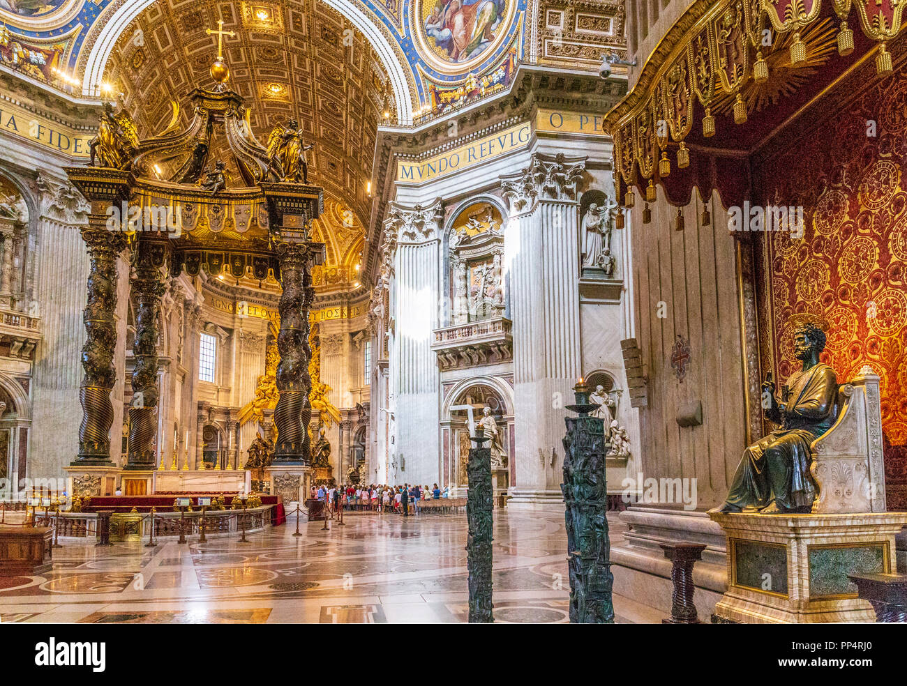 Interior of the St. Peter Basilica, Vatican Stock Photo - Alamy