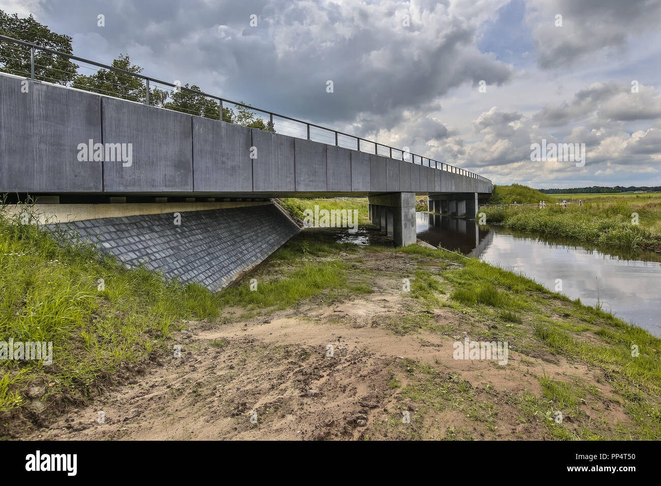 Highway River bridge with wildlife underpass to prevent habitat ...