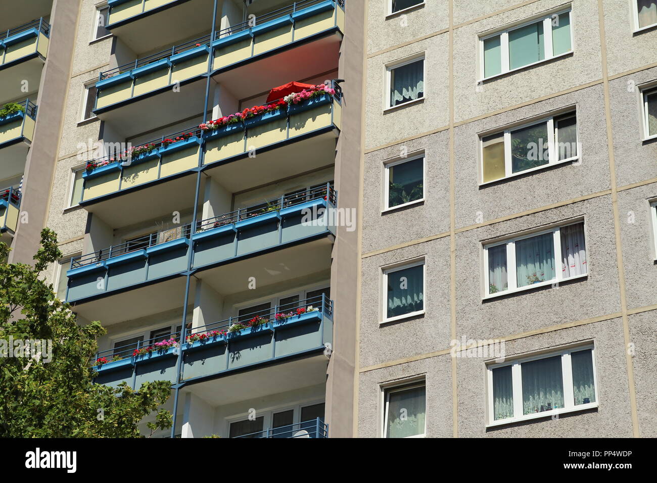 DDR Architecture in Erfurt, Plattenbau Stock Photo - Alamy