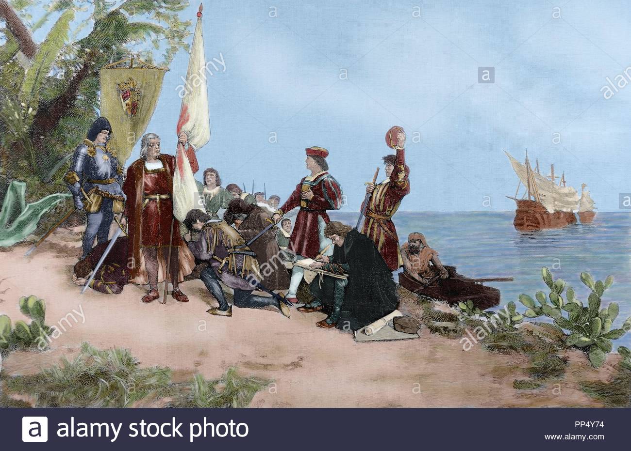 Christopher Columbus 1451 1506 Genoese Explorer Stock Photos ...