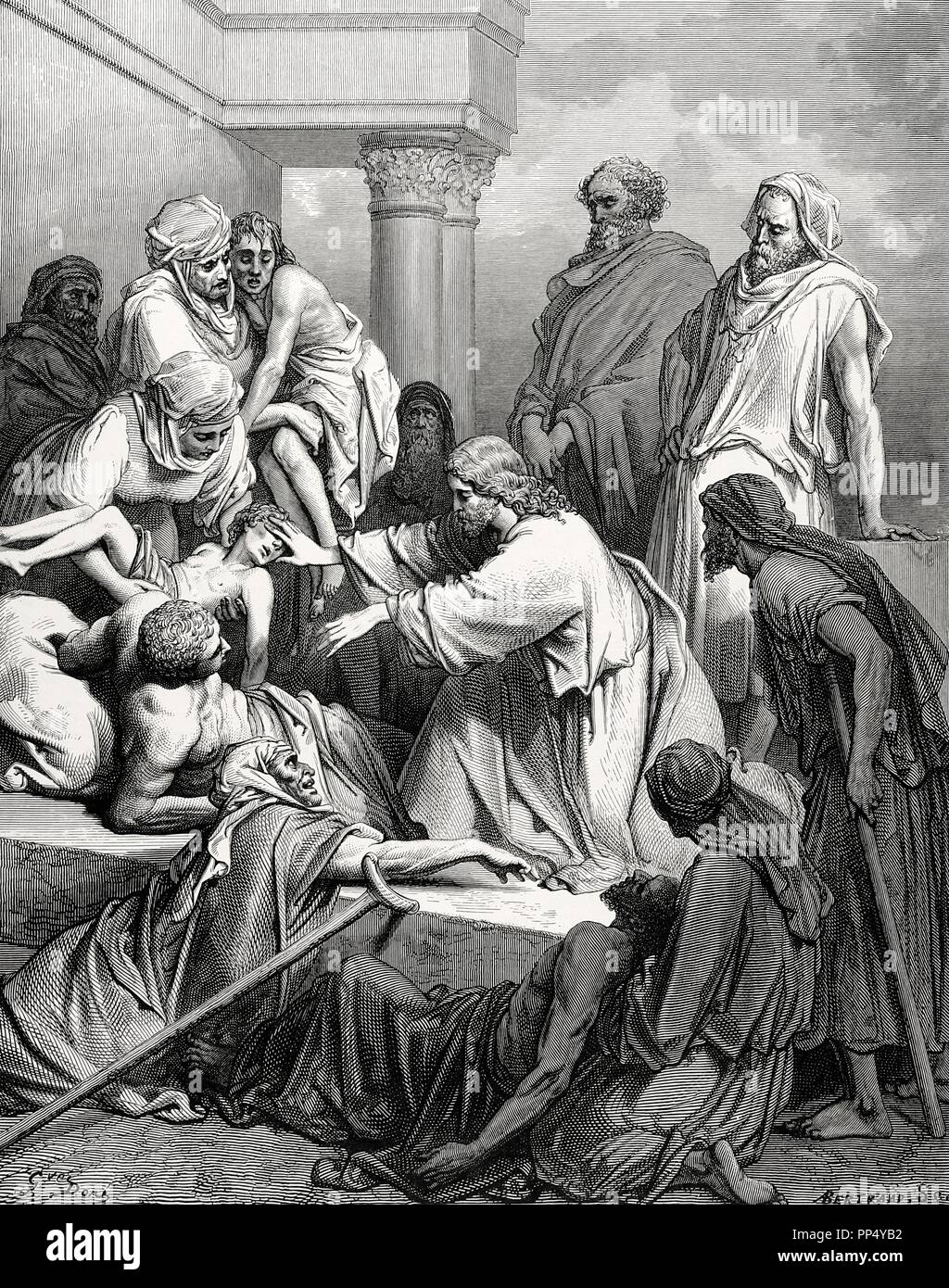 Jesus Healing The Sick At The Temple