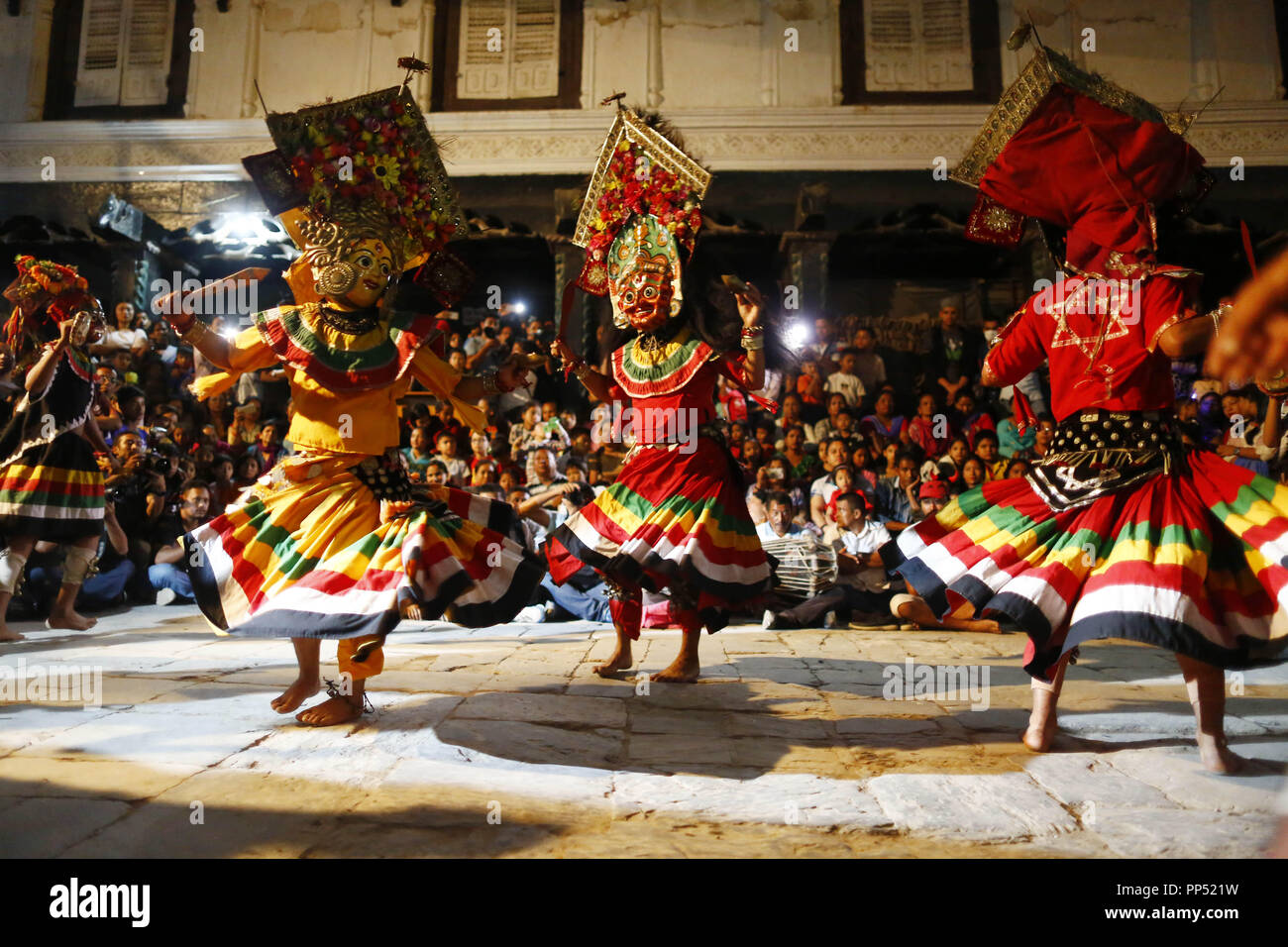 Nepalese Traditional Dance Festival Nepal Stock Photos & Nepalese ...