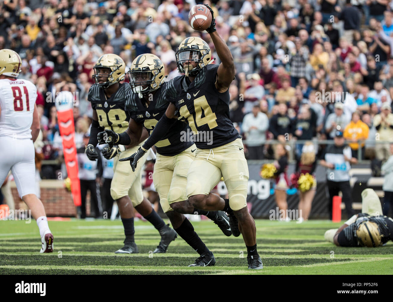 West Lafayette, Indiana, USA. 22nd Sep, 2018. Purdue defenders ...