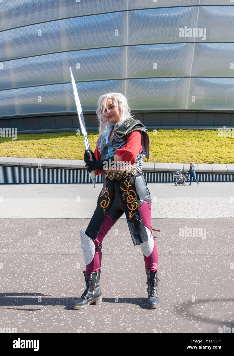 Glasgow, Scotland, UK. 23rd September, 2018. A female cosplayer ...