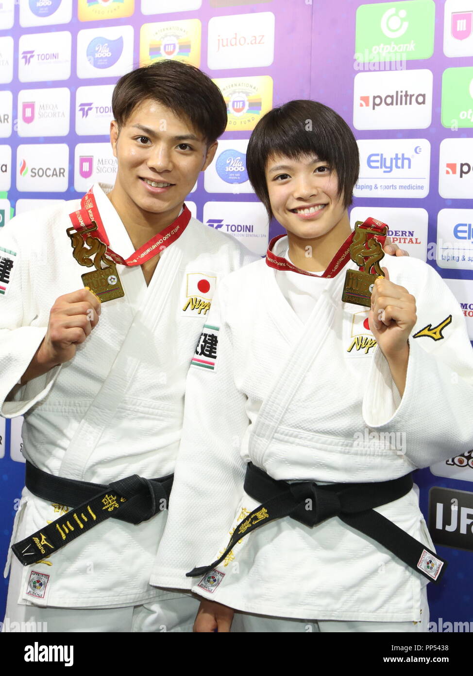 Baku, Azerbaijan. 21st Sep, 2018. (L-R) Uta Abe, Hifumi Abe (JPN ...