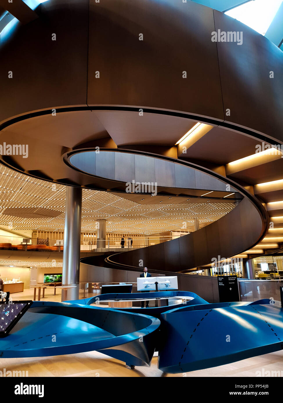 London, UK. 23rd Sept 2018. Interior view of Bloomberg European ...