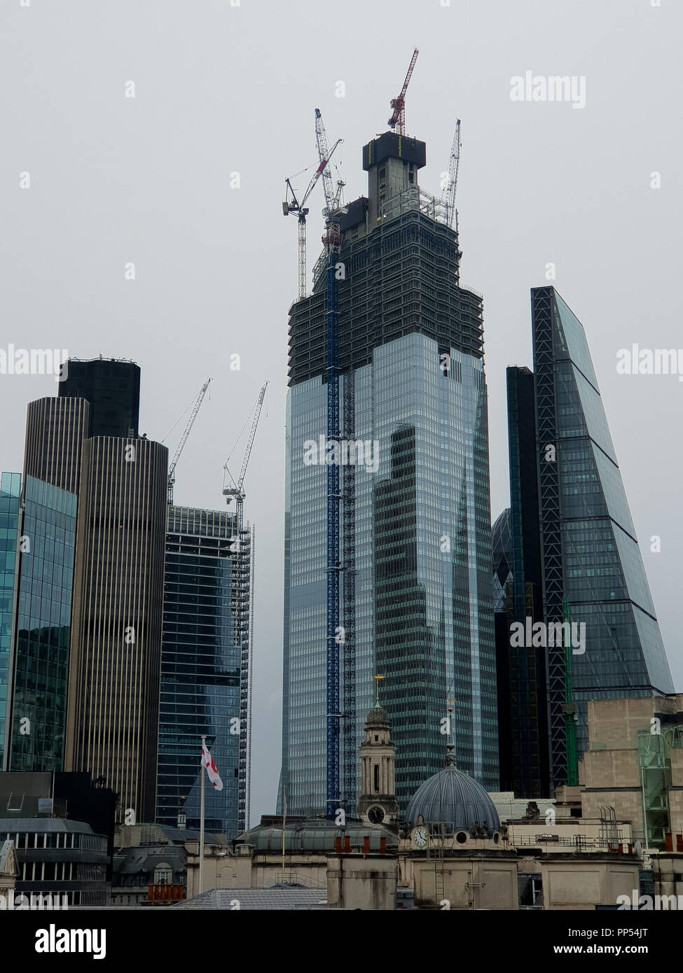 London, UK. 23rd Sept 2018. View of Tower 42 and The Scalpel from the ...