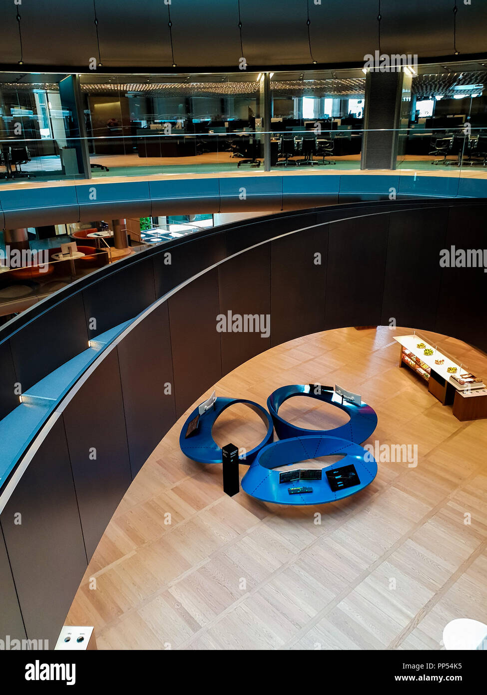 London, UK. 23rd Sept 2018. Interior view of Bloomberg European ...