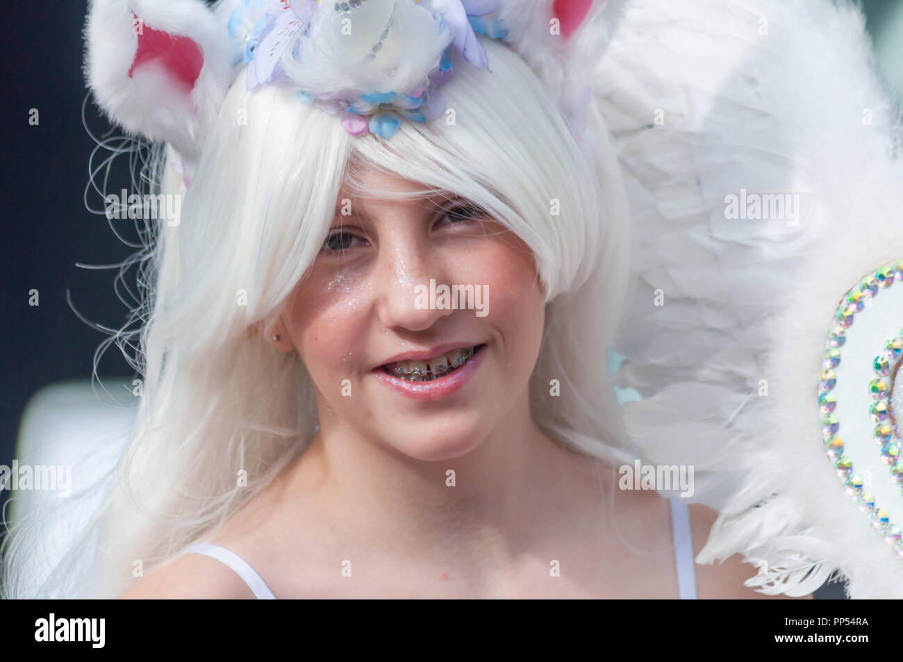 Glasgow, Scotland, UK. 23rd September, 2018. A female cosplayer ...