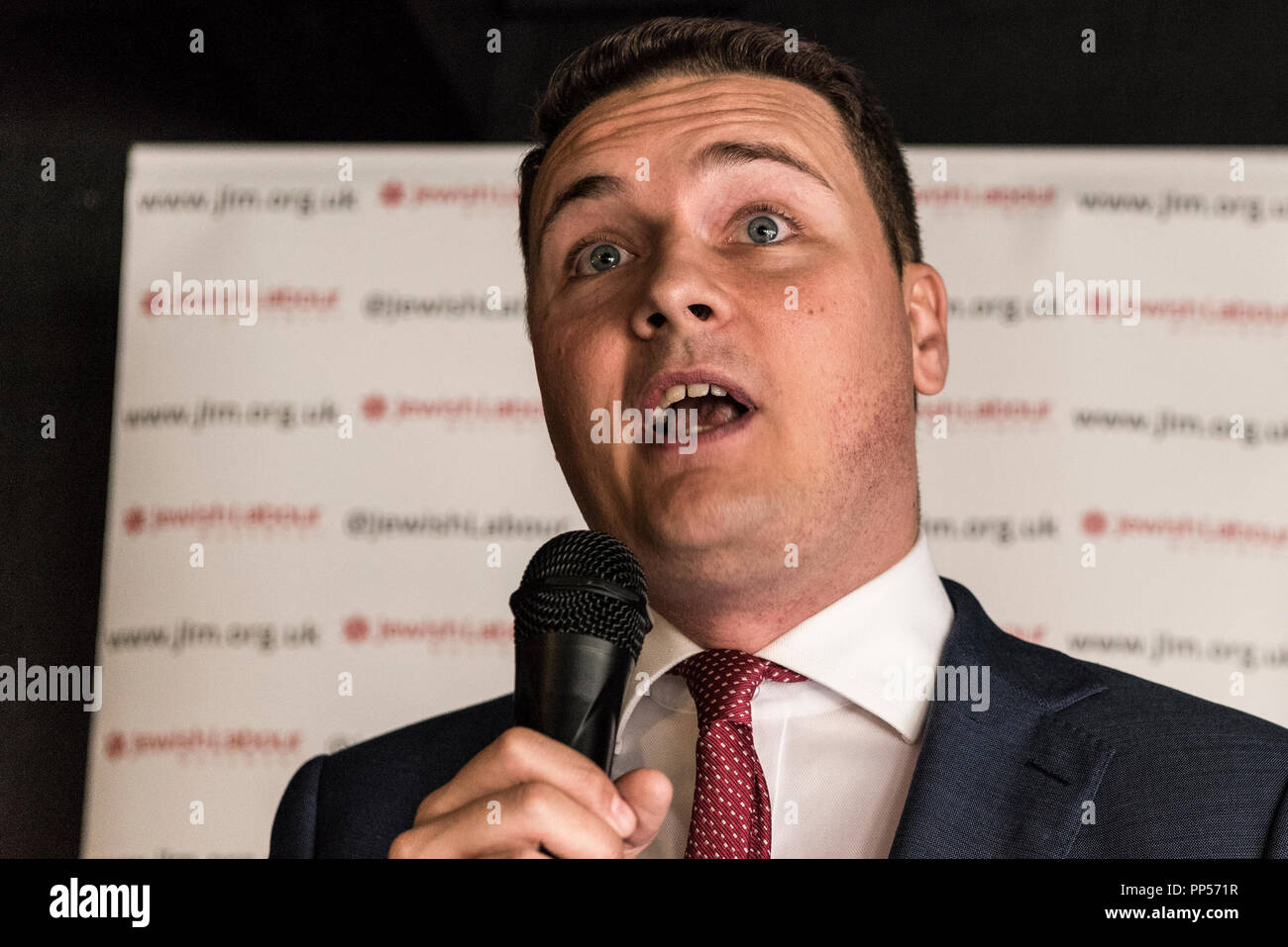 Liverpool, UK. 23rd Sept 2018. Wes Streeting MP speaking. Jewish Labour ...